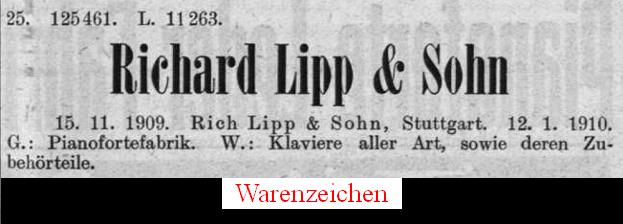 Lipp & Sohn, Richard – Dieter's Klavierseiten